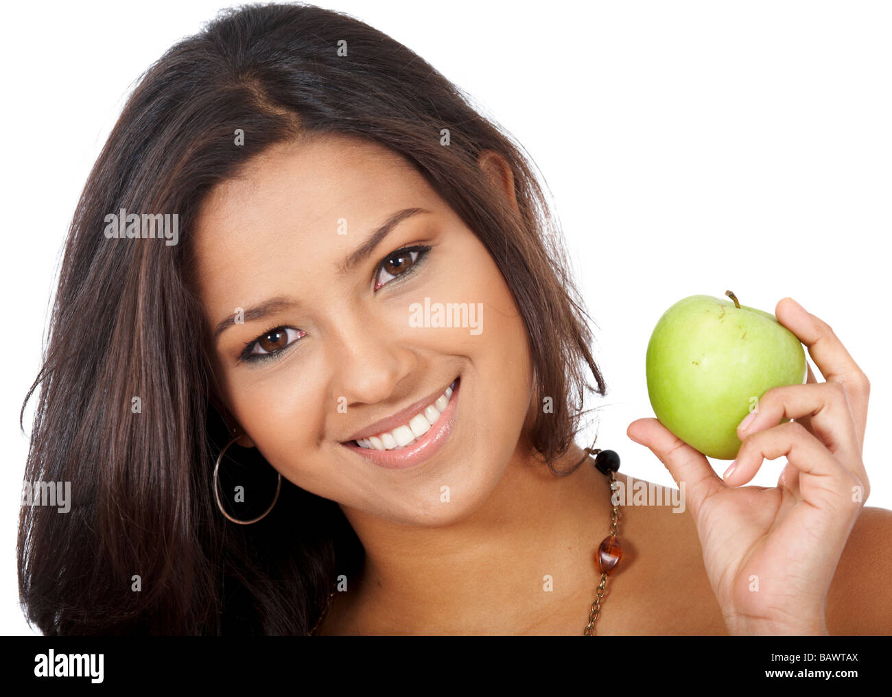 woman with an apple Stock Photo - Alamy