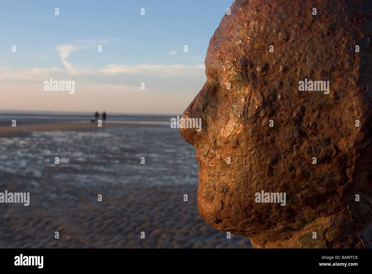 British artist Anthony Gormley's 'Another Place' sculptures at Crosby ...