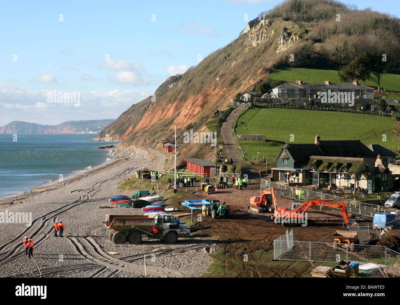 Branscombe Beach, Devon, after cargo washed up from the MSC Napoli ...