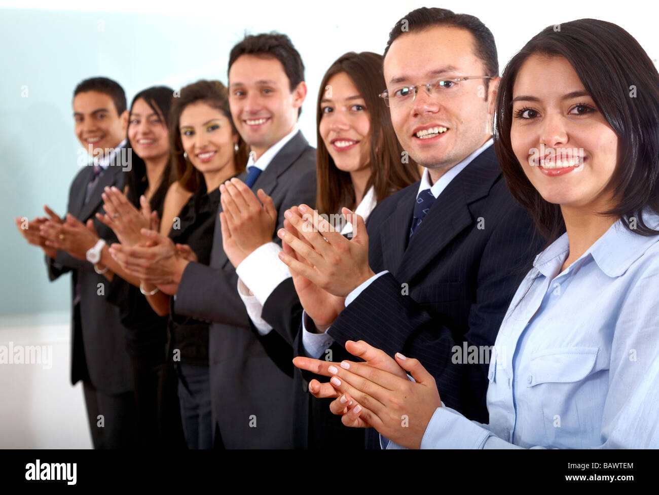 business team clapping Stock Photo - Alamy