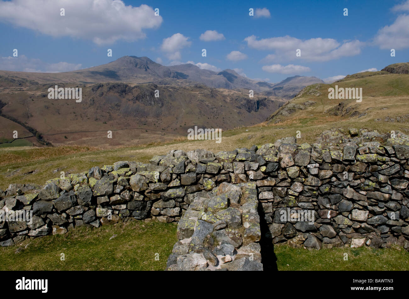 View over Eskdale Valley, Lake District from Hardknott Castle Roman ...