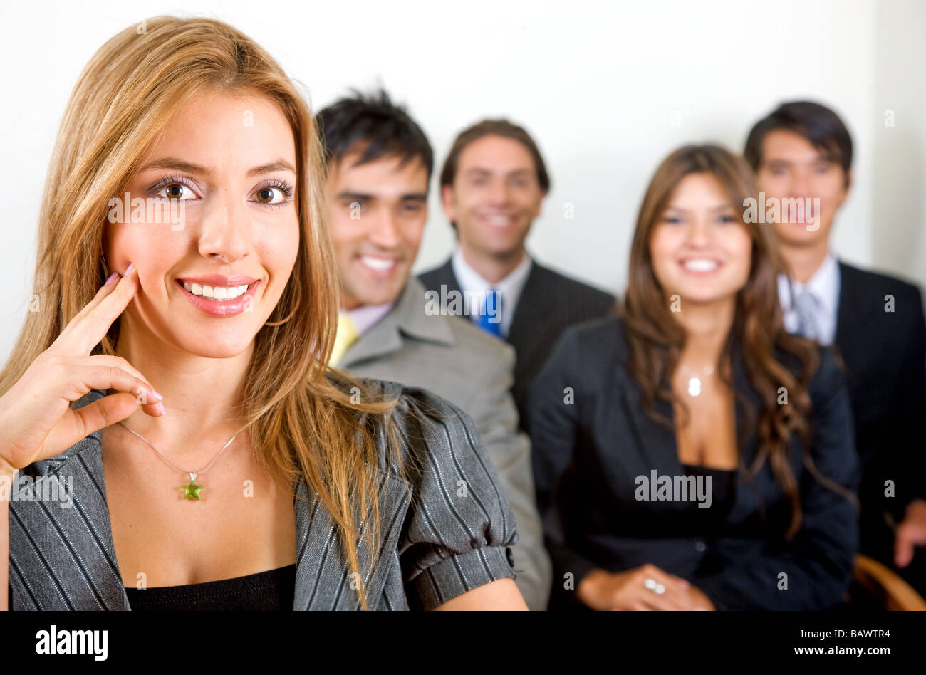 business woman leading a team Stock Photo - Alamy