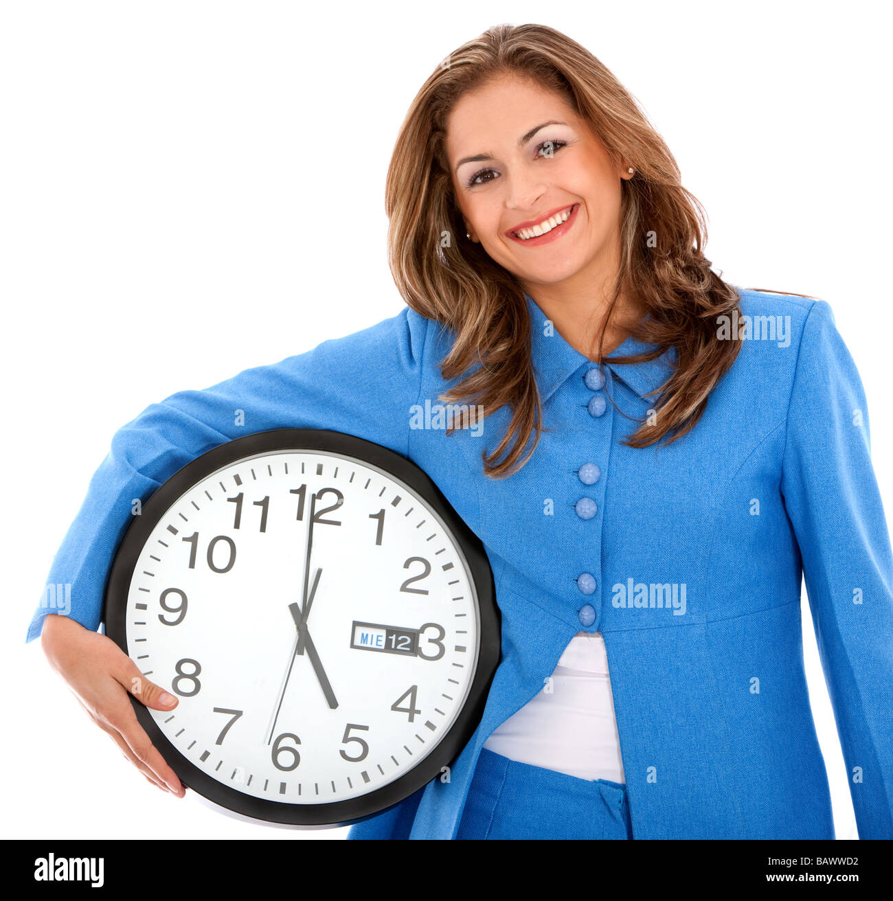 woman with clock Stock Photo - Alamy