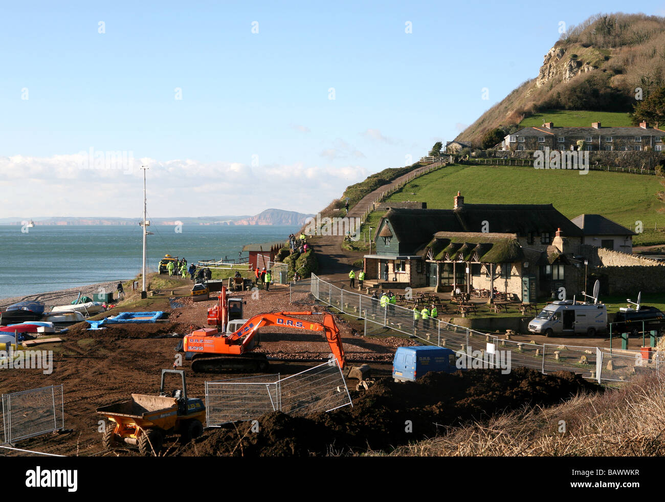 Branscombe Beach, Devon, after cargo washed up from the MSC Napoli ...