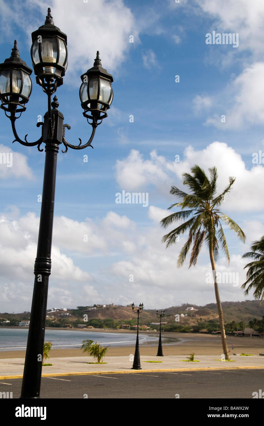 the malecon seaside boardwalk pedestrian path by beach in san juan del ...