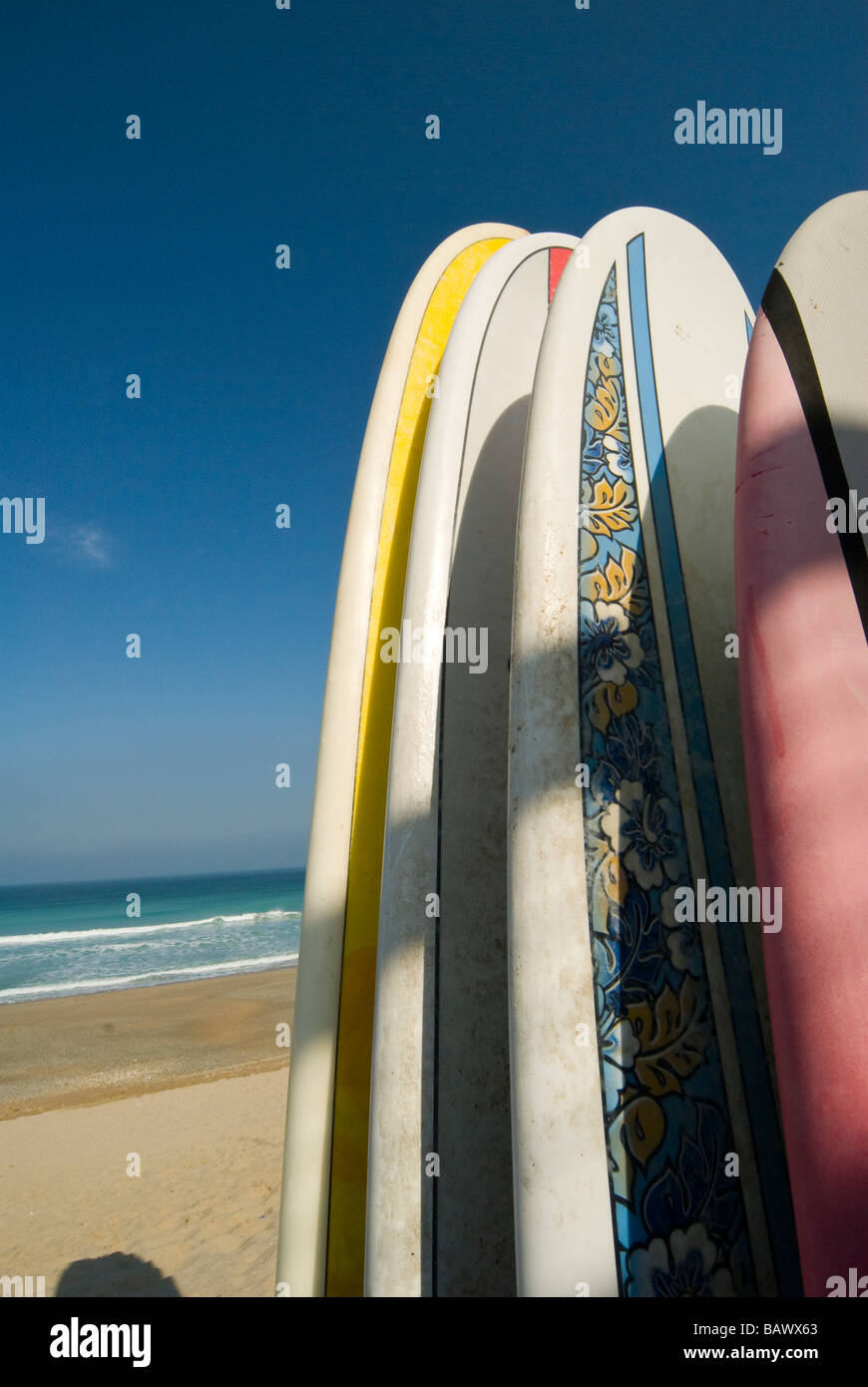 Surfboards at beach Stock Photo - Alamy