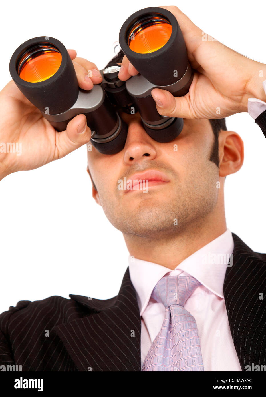 Find and seek - man with binoculars Stock Photo - Alamy