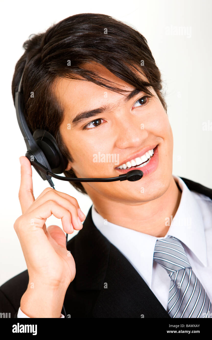 customer services man Stock Photo - Alamy
