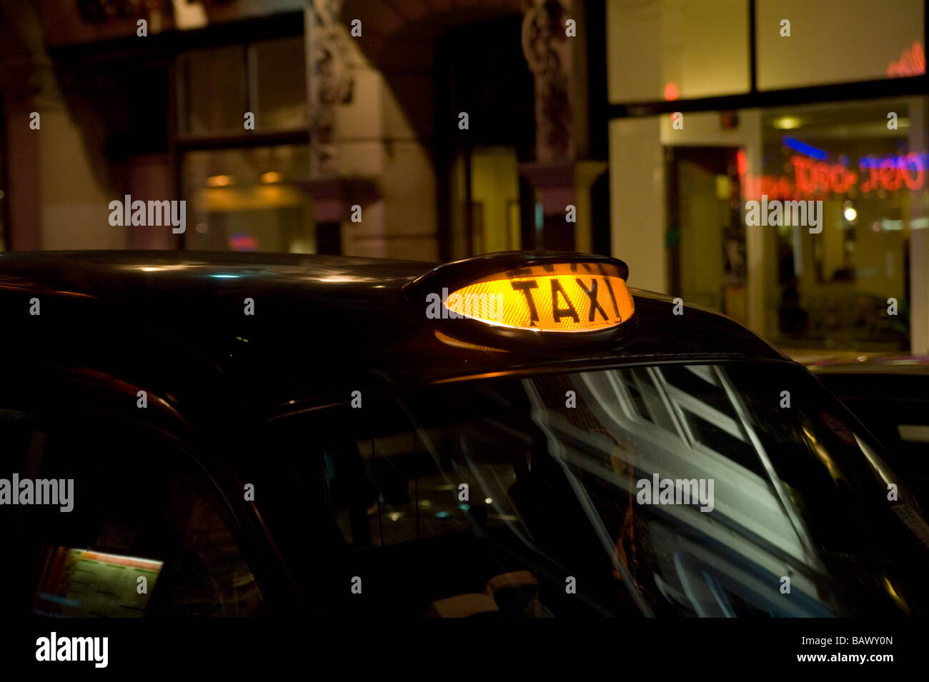 London Taxi Sign Stock Photo - Alamy