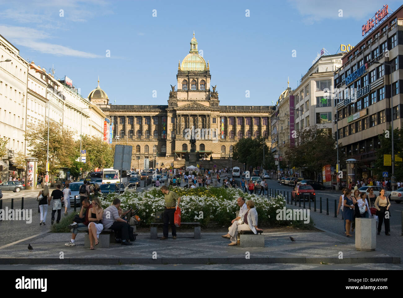 Wenceslas Square Leading to National Museum Stock Photo - Alamy