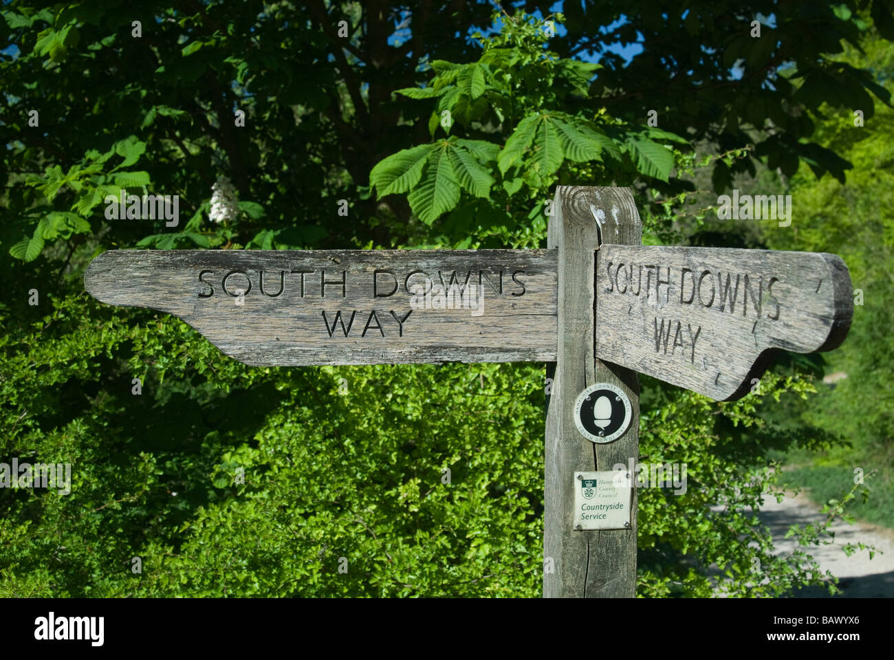 South Downs Way Sign Post Stock Photo - Alamy