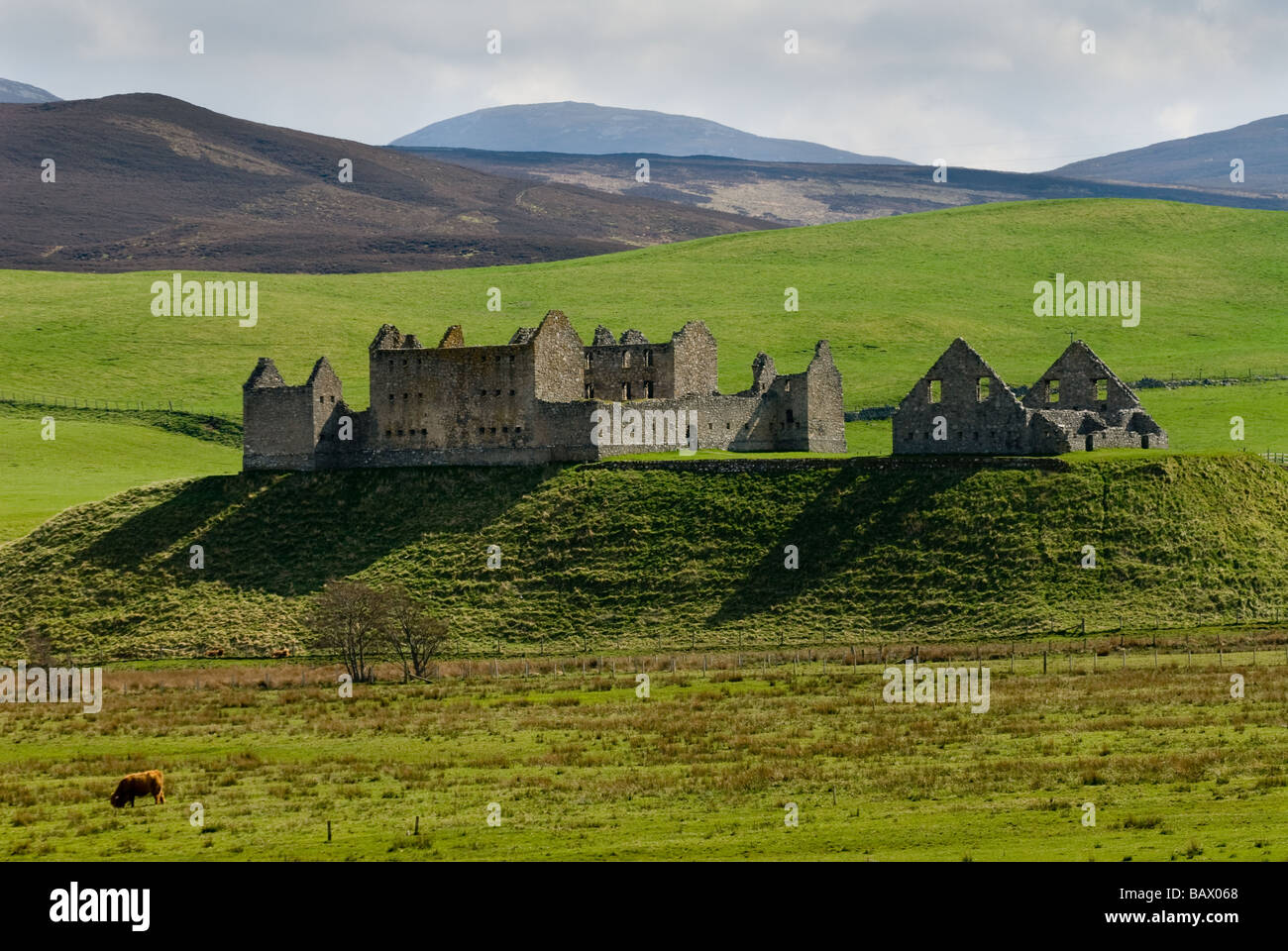 photograph of Ruthven barracks set on old castle mound Stock Photo - Alamy