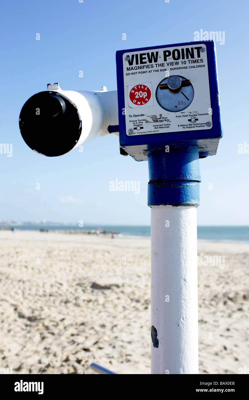 Telescope on a Beach Stock Photo - Alamy