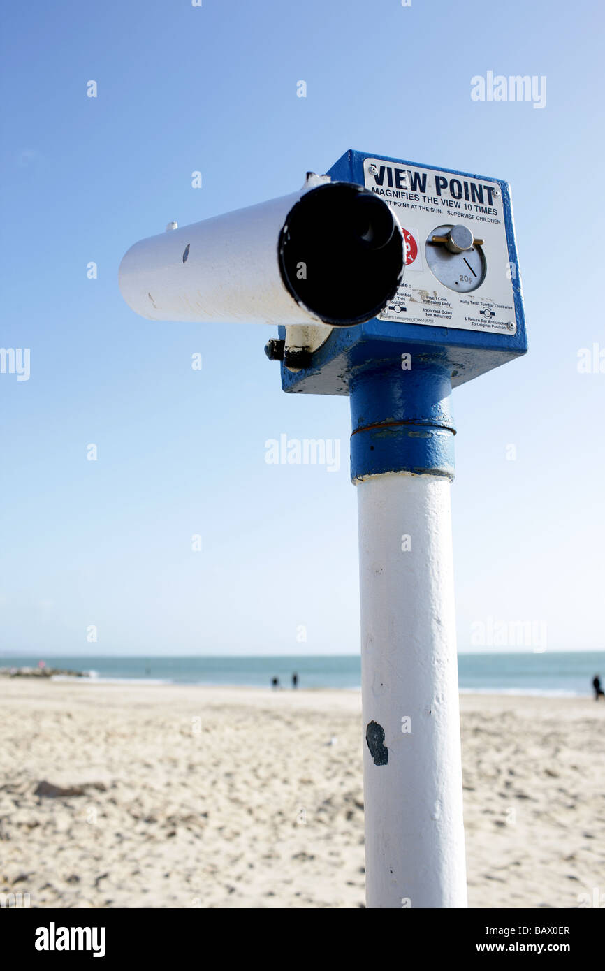 Telescope on a Beach Stock Photo - Alamy