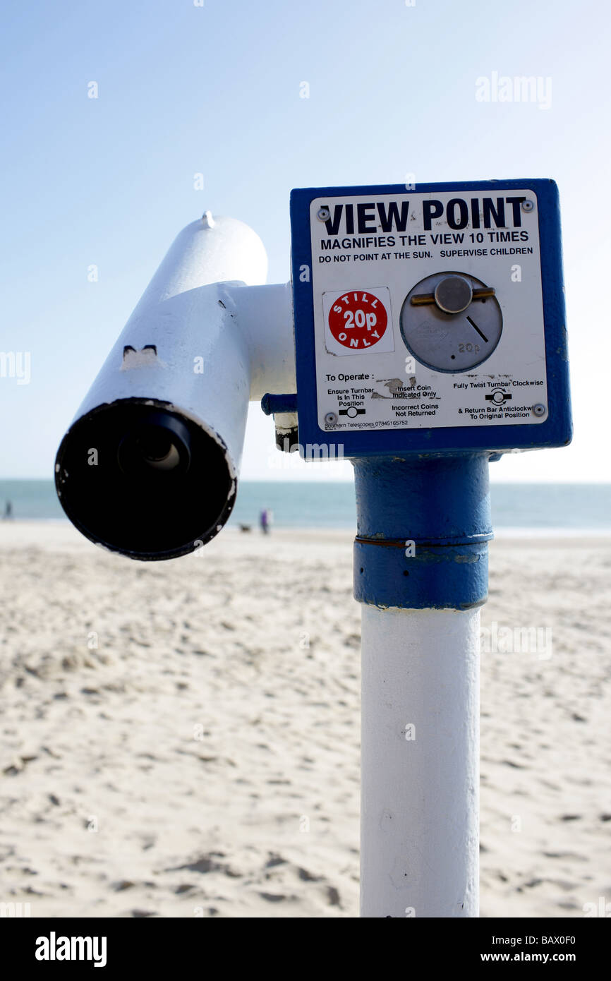 Telescope on a Beach Stock Photo - Alamy