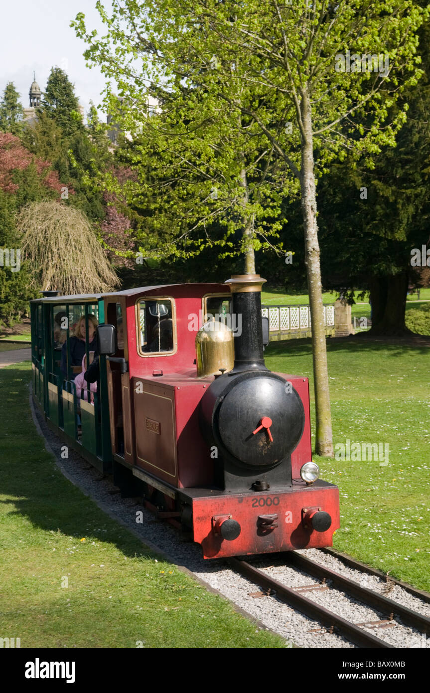 Minature train in Buxton Pavilion gardens in Derbyshire Peak District ...