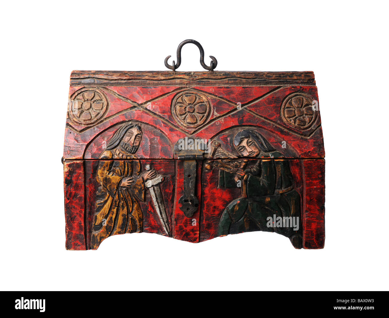 Vintage wooden holy treasure chest Stock Photo - Alamy