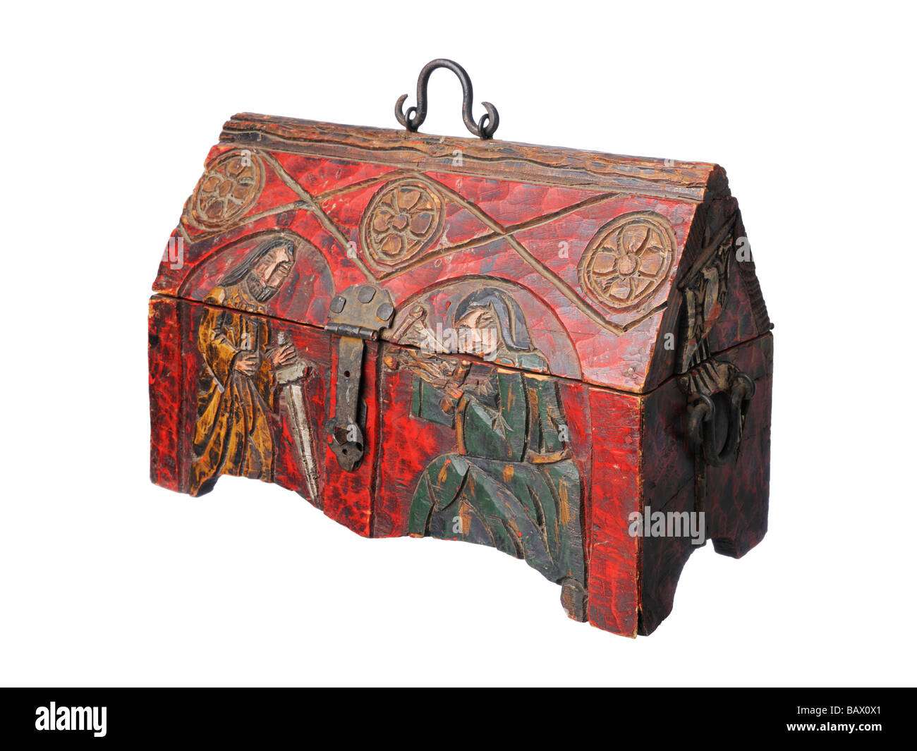 Vintage wooden holy treasure chest Stock Photo - Alamy