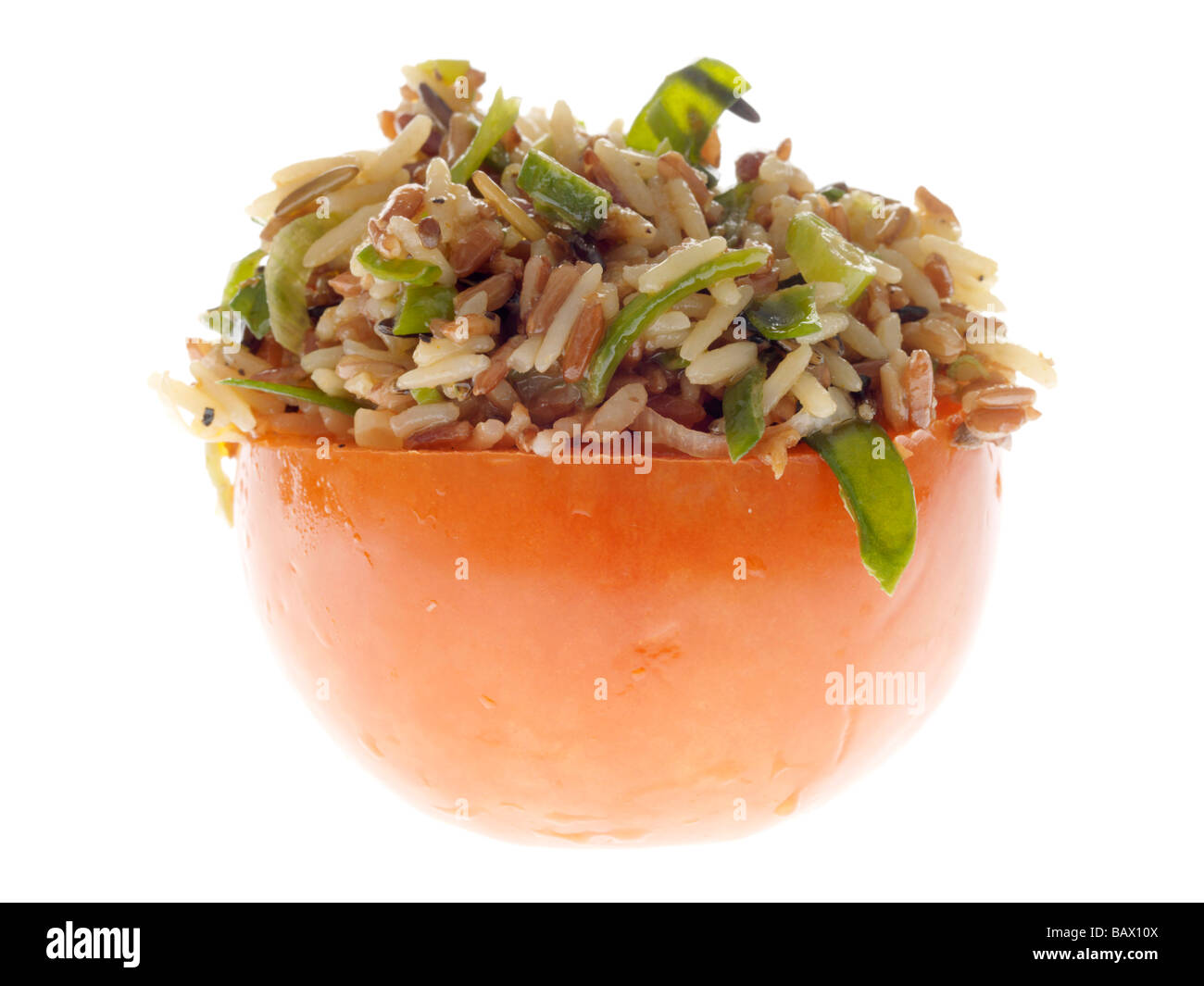 Tomato Stuffed with Rice and Spring Onions Stock Photo - Alamy