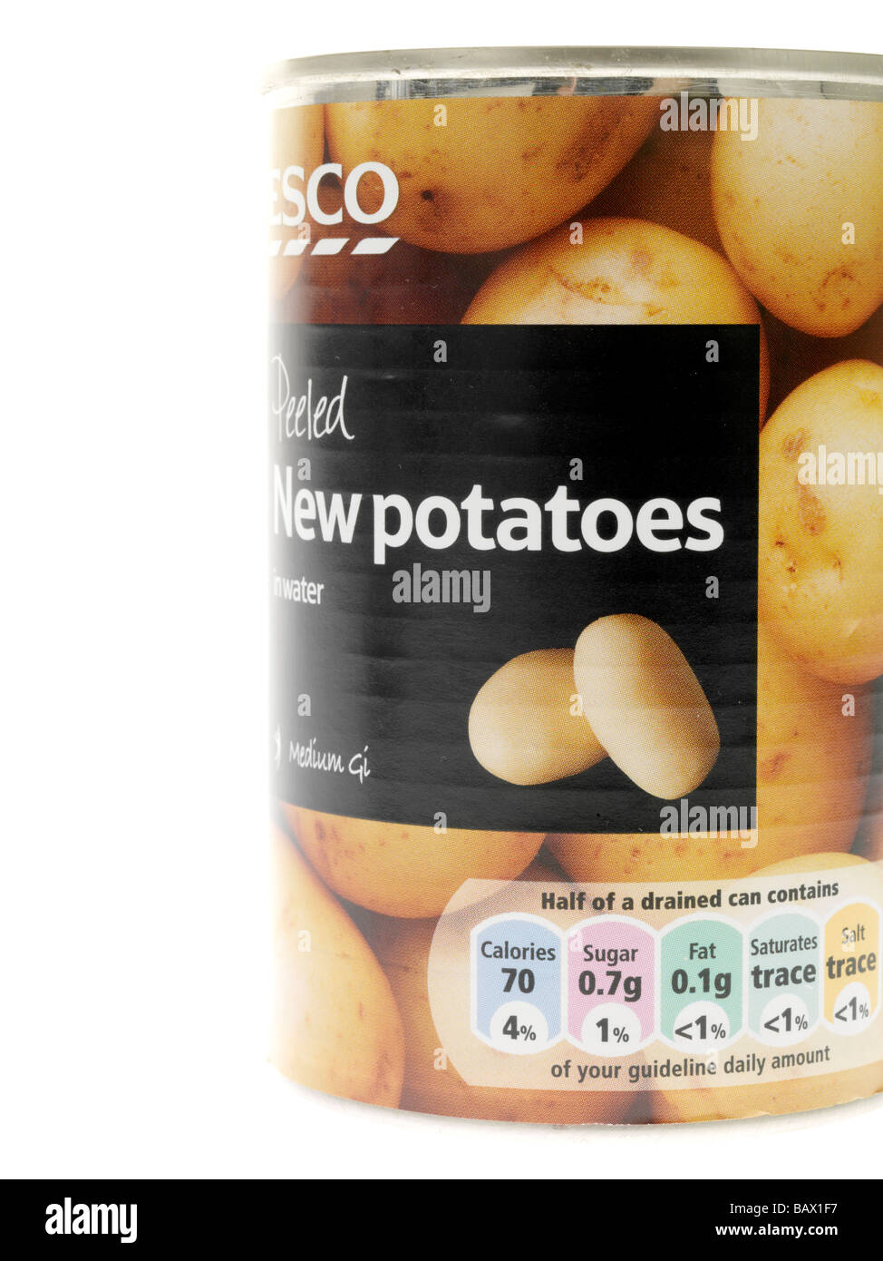 Tin of Peeled New Potatoes Stock Photo - Alamy