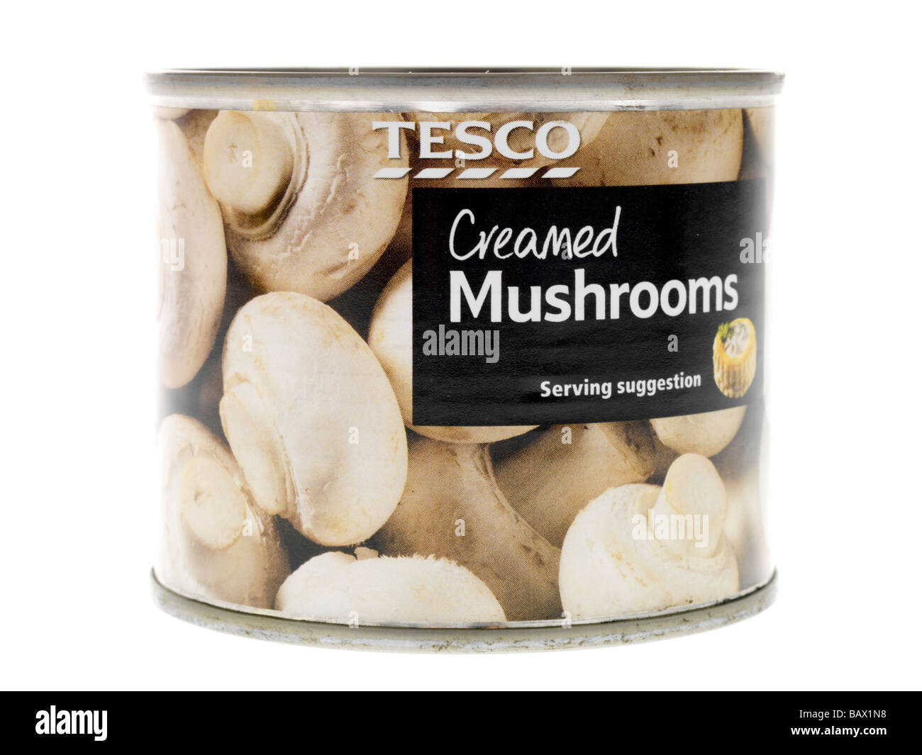 Tin of Creamed Mushrooms Stock Photo - Alamy