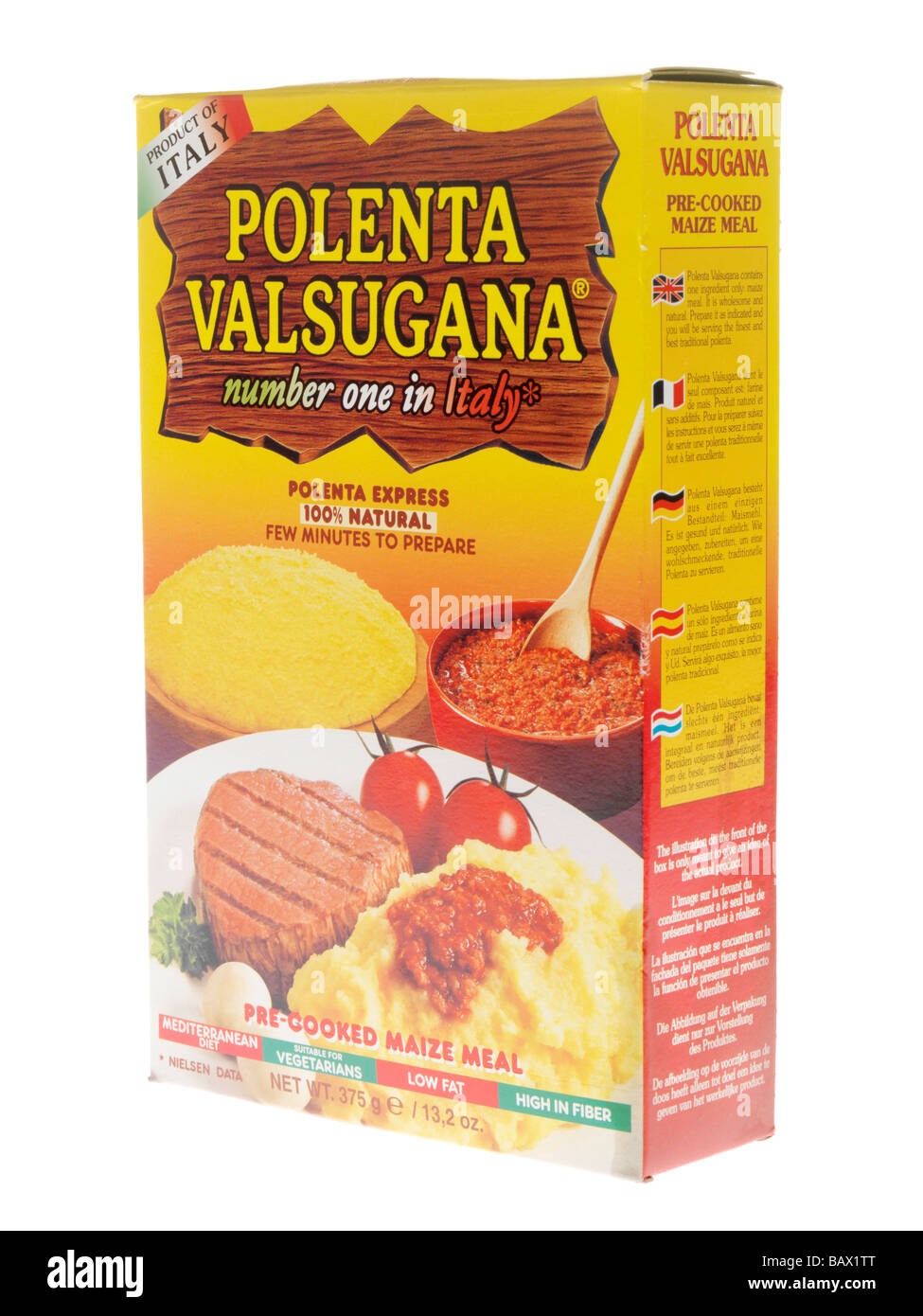 Carton of Polenta Stock Photo - Alamy
