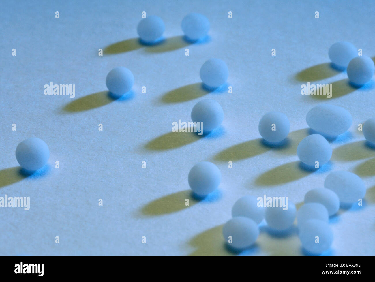 Globules in blue light Stock Photo - Alamy