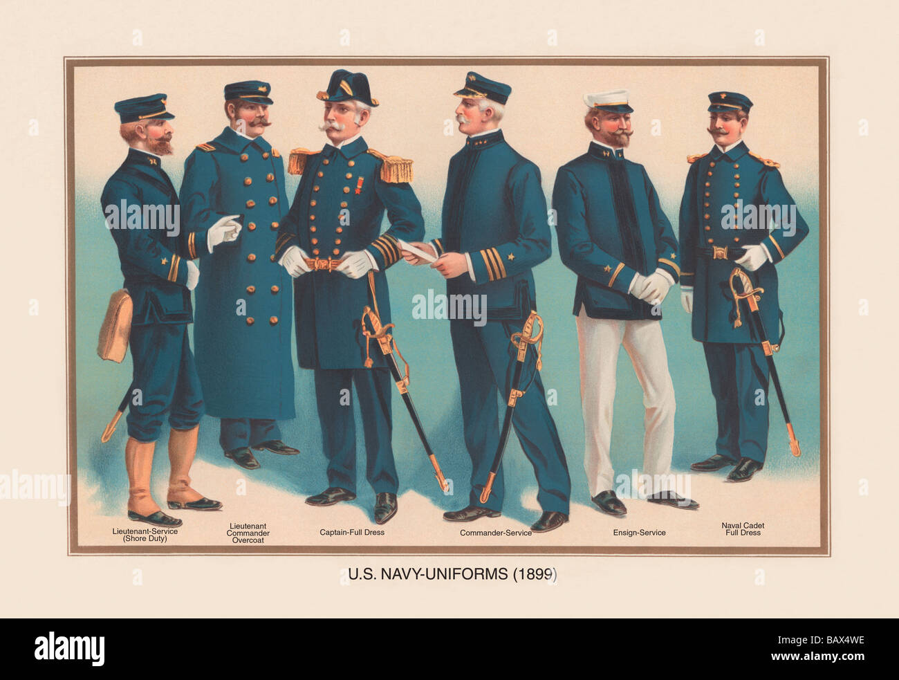 U.S. Navy Uniforms 1899 #1 Stock Photo - Alamy