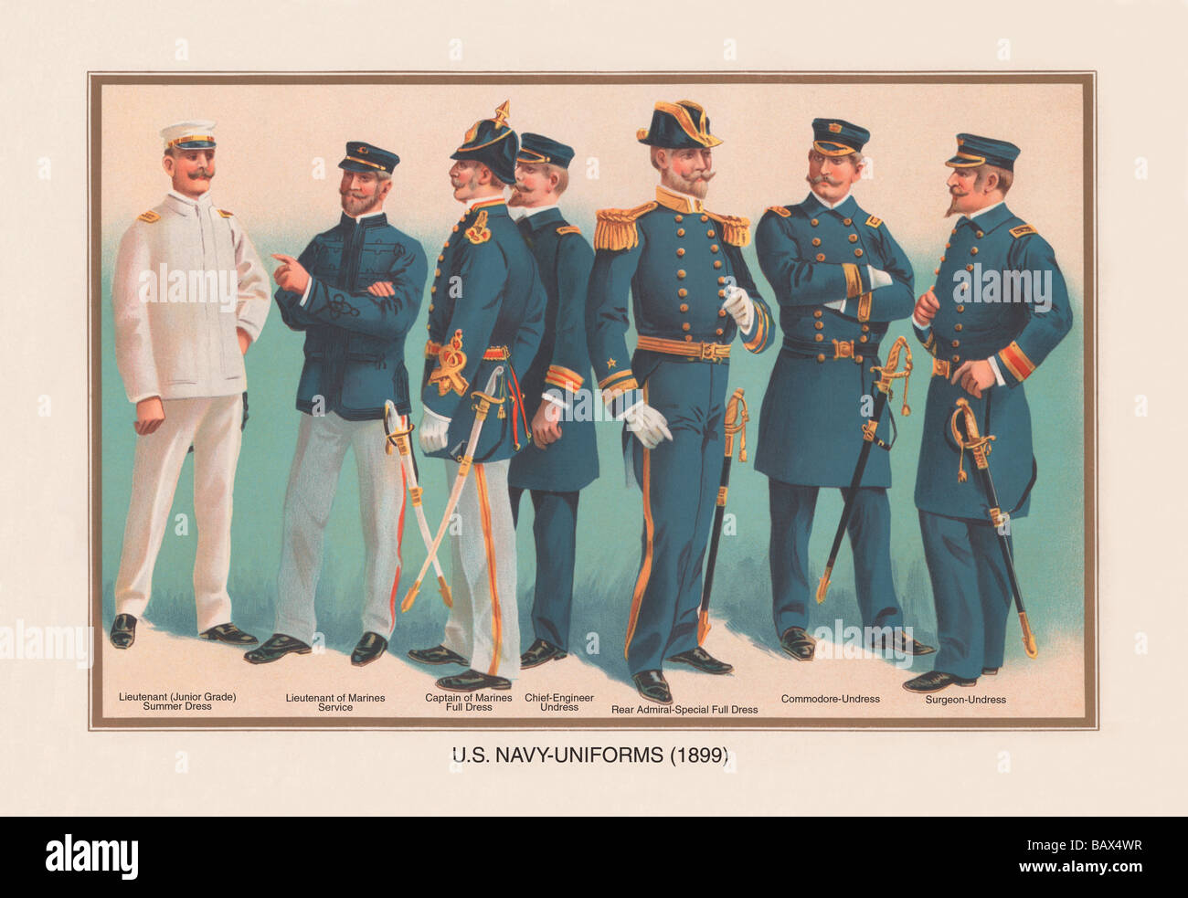 U.S. Navy Uniforms 1899 #4 Stock Photo - Alamy