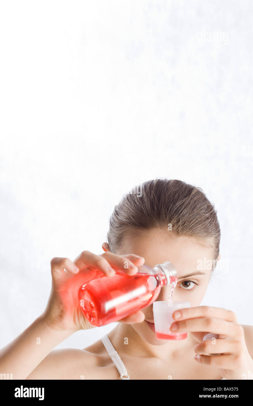 young woman pouring syrup Stock Photo - Alamy