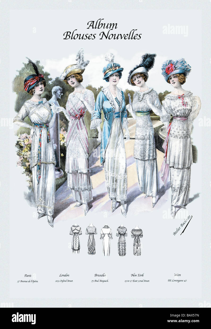 Album Blouses Nouvelles: Five Feminine Styles Stock Photo - Alamy