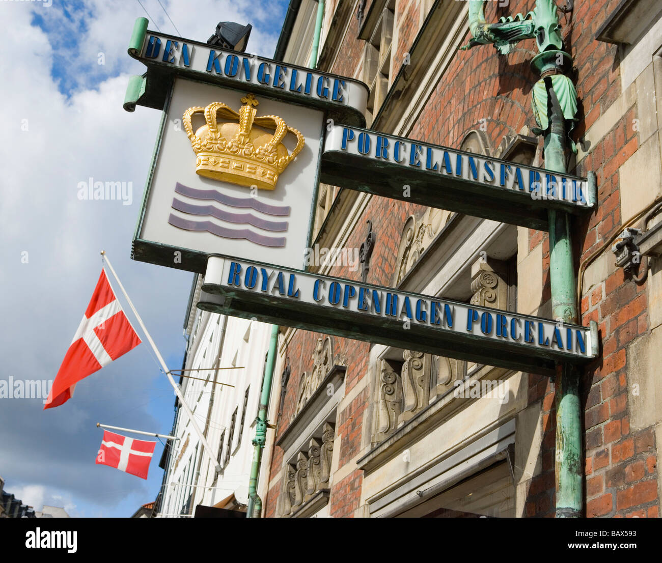 Stroget, Copenhagen, Denmark; Sign on porcelain shop Stock Photo - Alamy