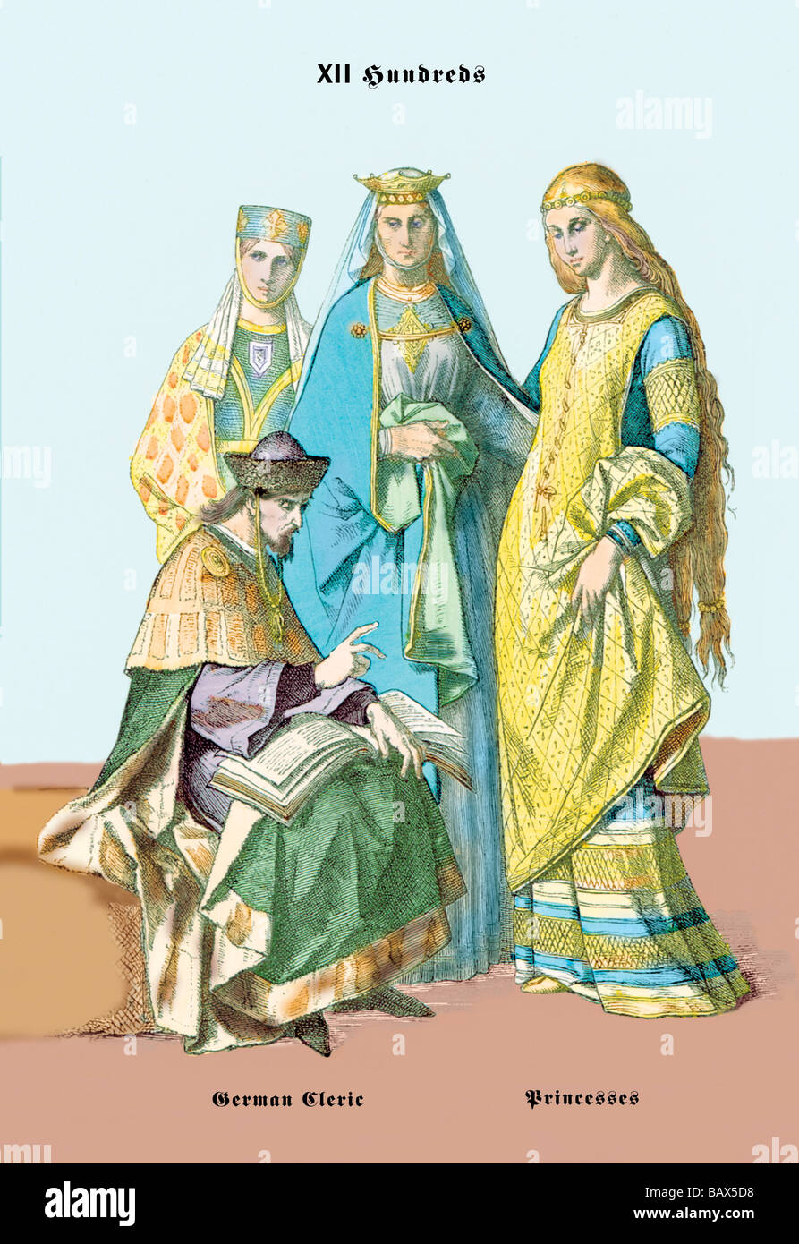 German Cleric and Princesses,13th Century Stock Photo - Alamy