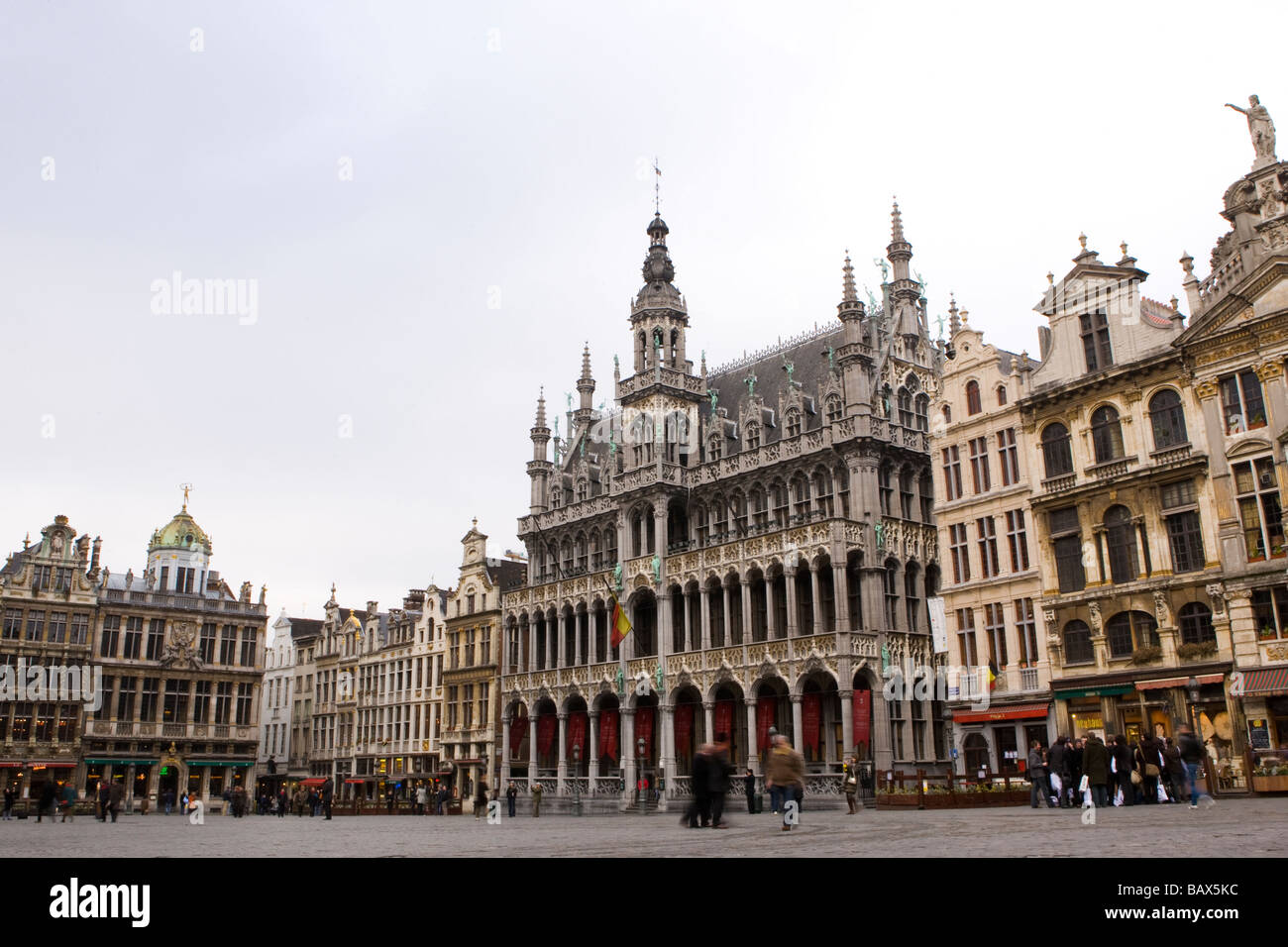 Gothic style Town Hall ( Hotel de VIlle ) and surrounding decorated ...