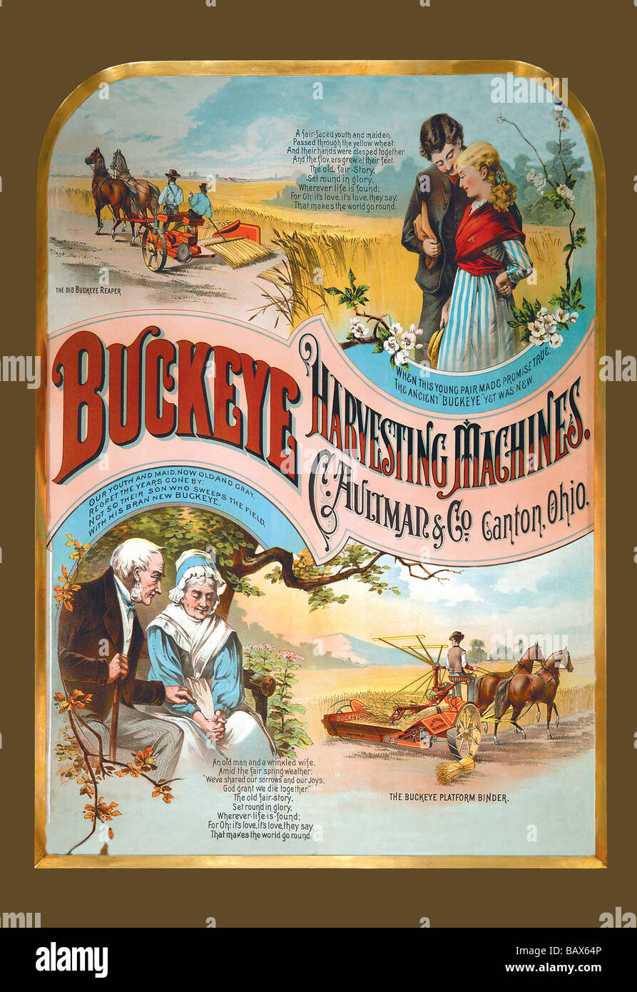 Buckeye Mower and Reaper Family for 1872 Stock Photo - Alamy
