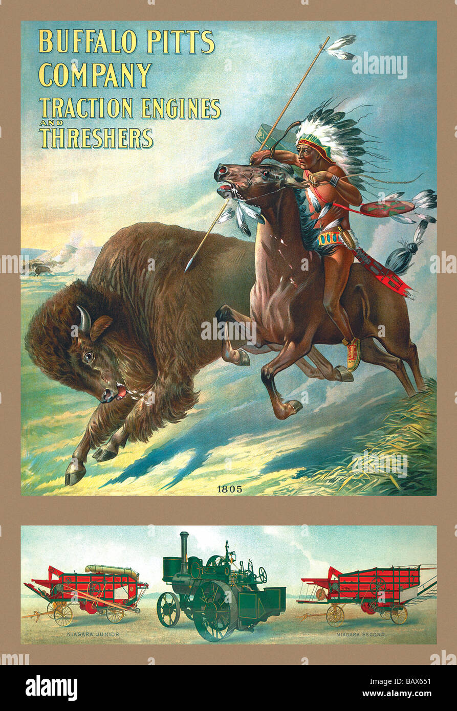 Buffalo Pitts Company - Buffalo Hunter Stock Photo - Alamy
