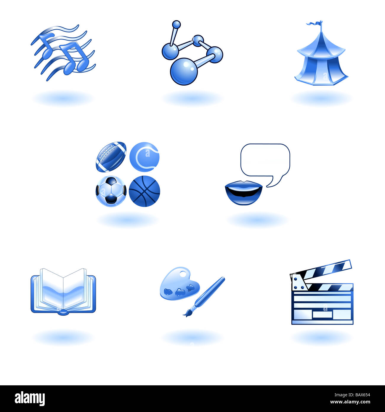 a subject or category icon set eg science language literature history ...