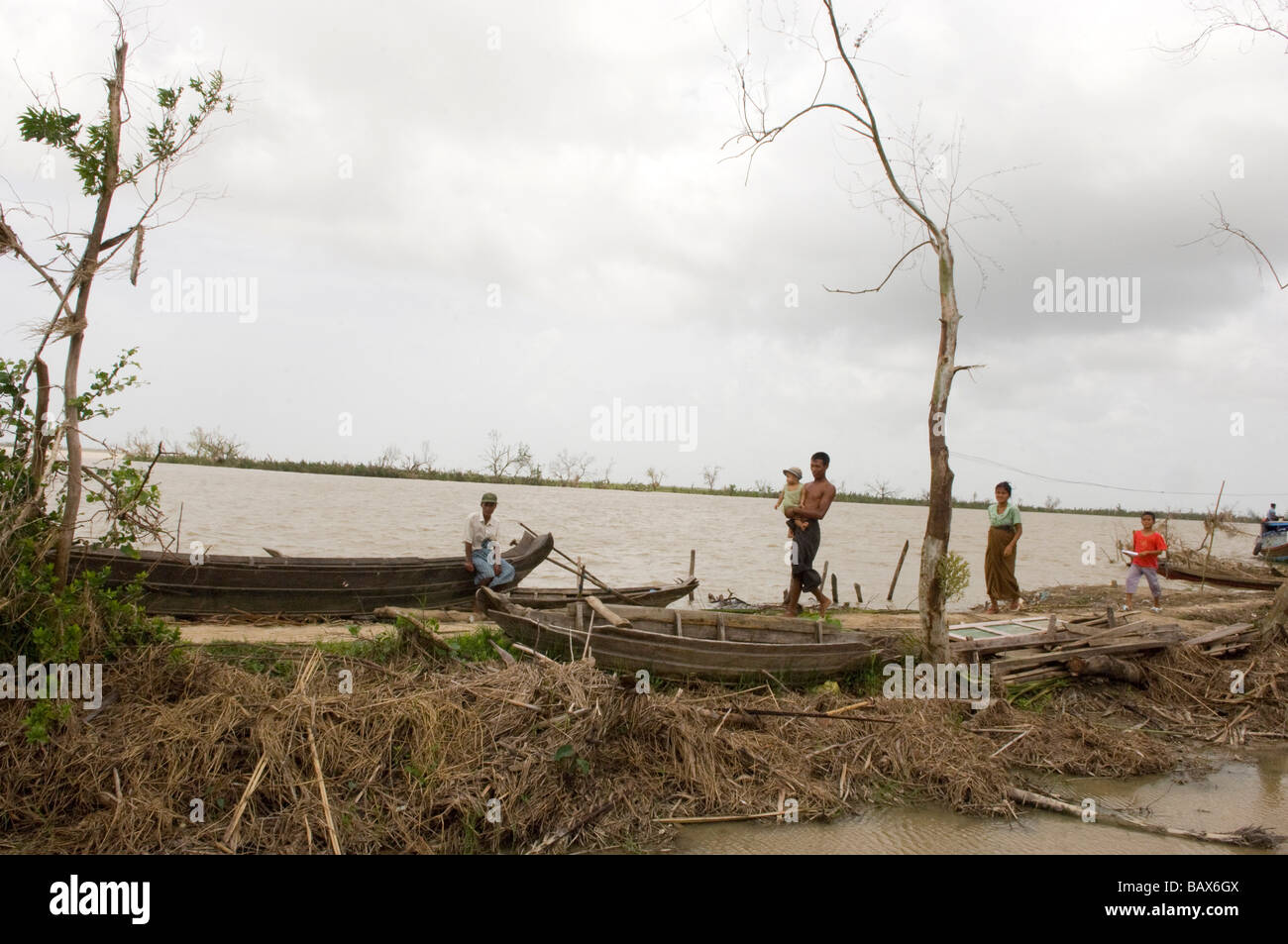 Remains of a village in Bogale after cyclone Nargis struck Myanmar ...