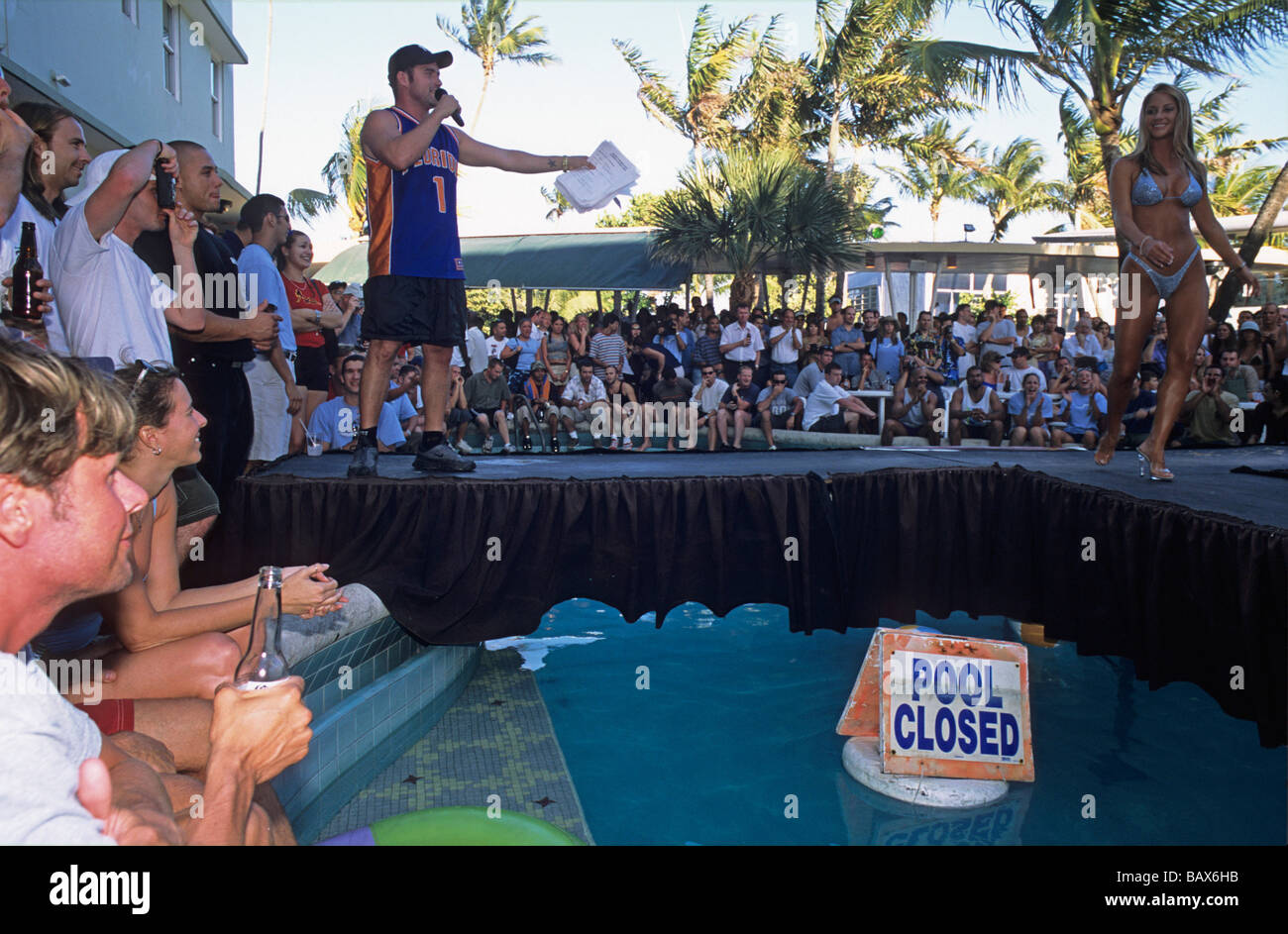 Catwalk Show Clevelander Bar South Beach Miami Florida USA Stock Photo ...