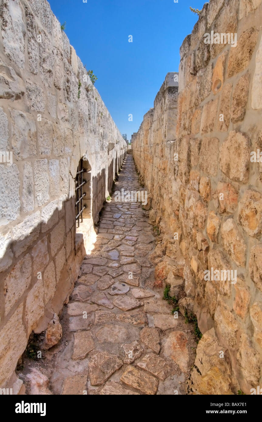 The Ramparts, Jerusalem, Israel; Stone ramparts of ancient city Stock ...
