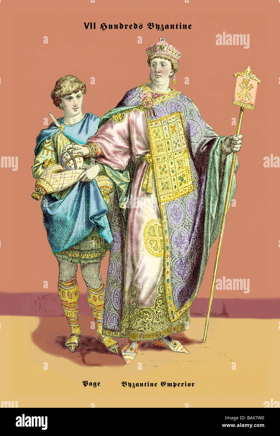 Page and Byzantine Emperor ,8th Century Stock Photo - Alamy