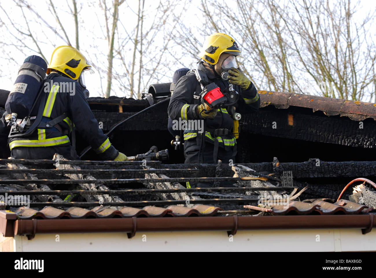 Fireman roof hi-res stock photography and images - Alamy