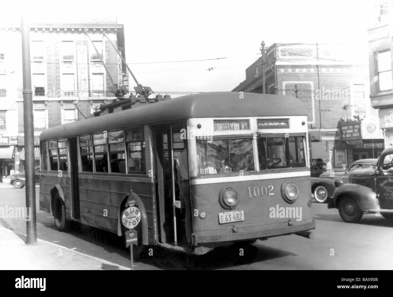 Trackless trolley Black and White Stock Photos & Images - Alamy