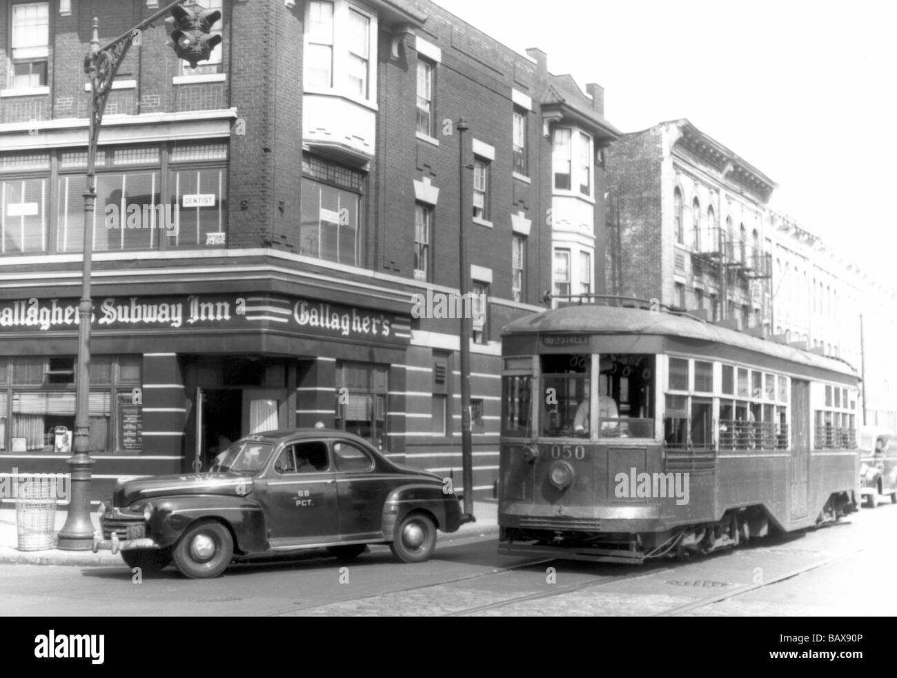 Trolley and Police Car on Fifth Avenue Stock Photo - Alamy