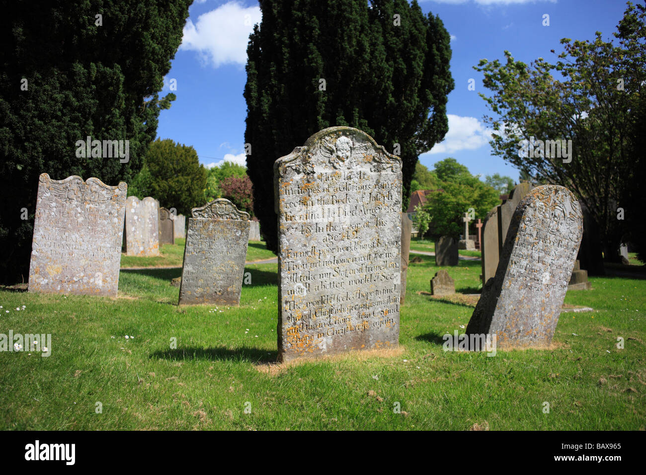Graveyard at St Mary the Virgin Church, Kemsing, Sevenoaks, Kent ...