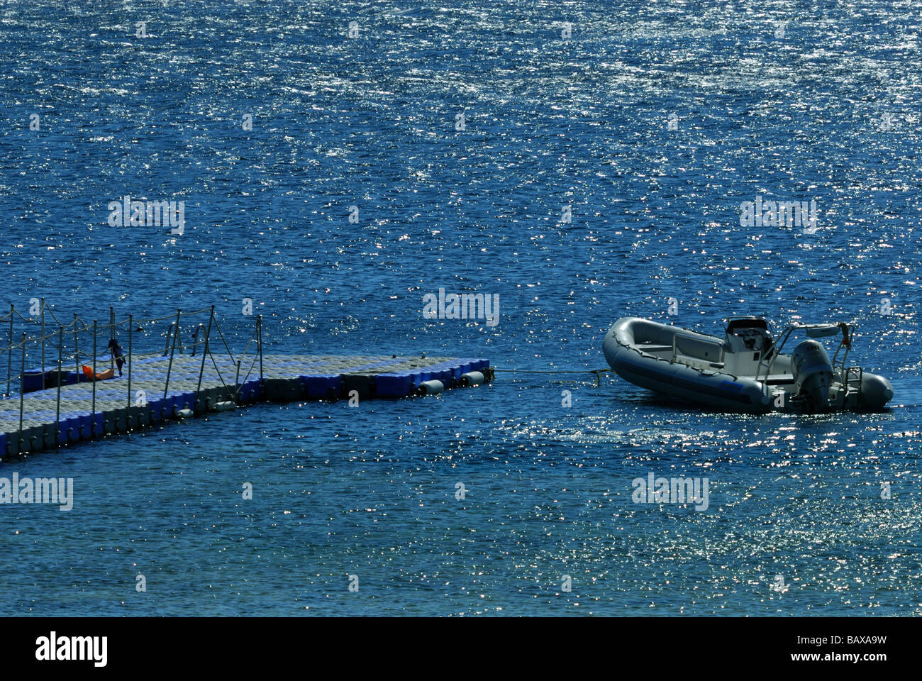 Small rubber boat at the coast of sharm El Sheikh Egypt Stock Photo - Alamy