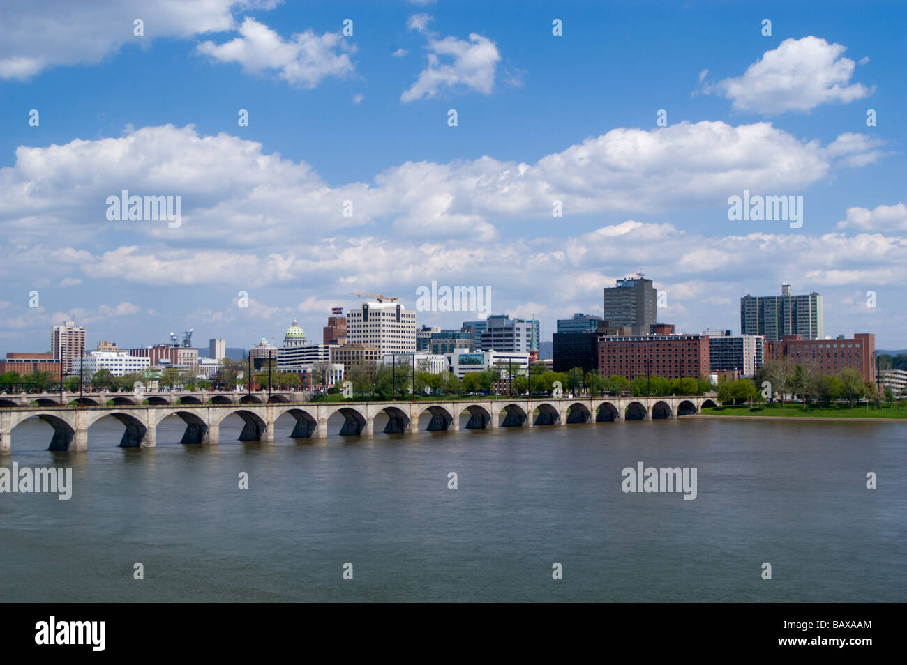 Harrisburg Pennsylvania capital on the Susquehanna River Stock Photo ...