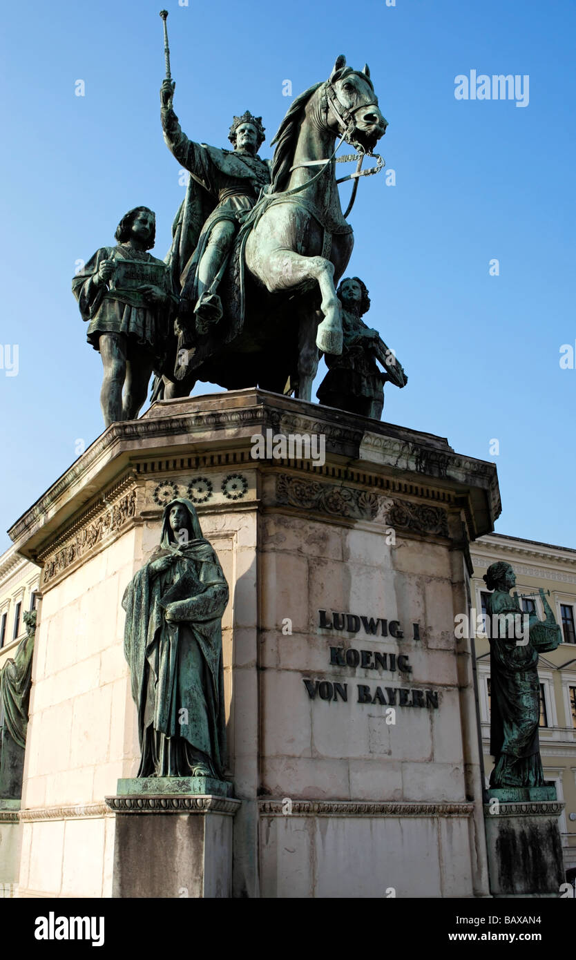 Ludwig 1st statue memorial munich bavaria germany german figure hi-res ...