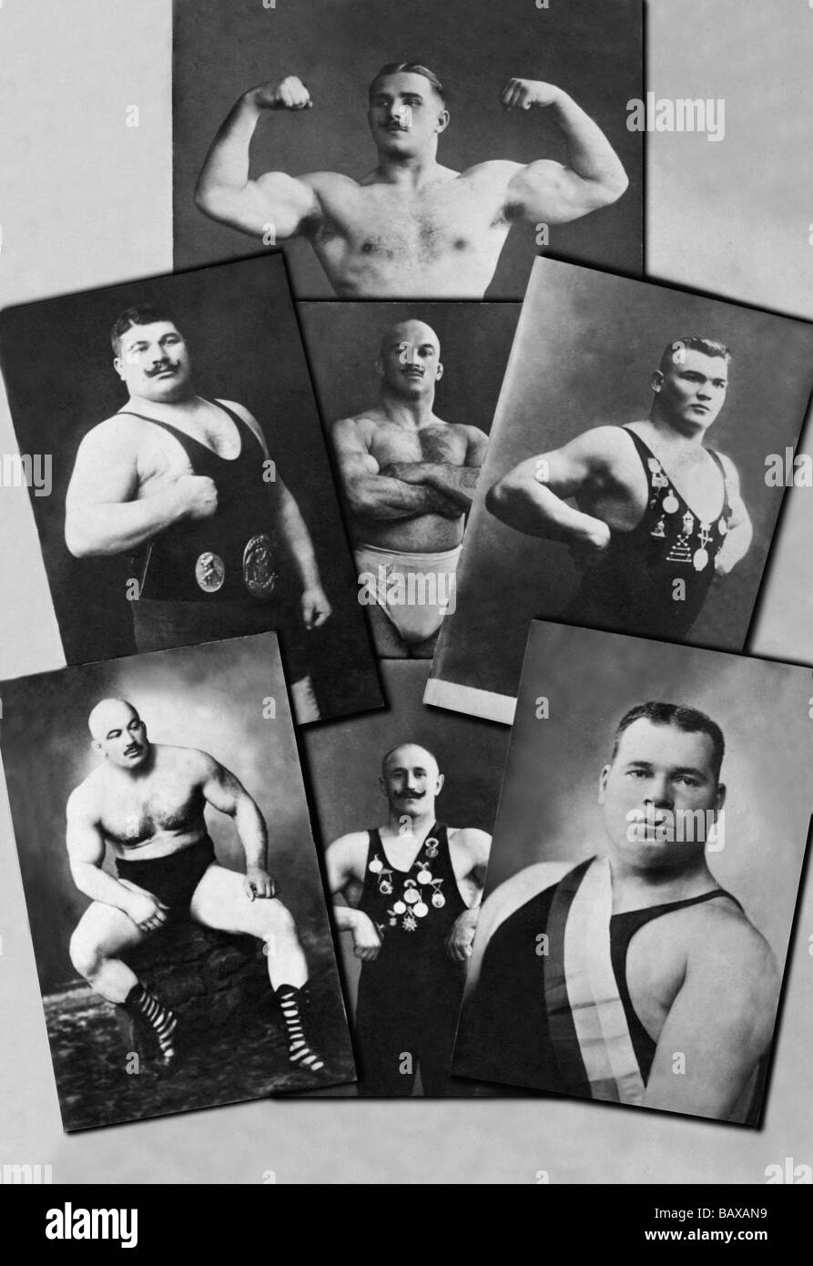 Seven Bodybuilding Champions Stock Photo - Alamy