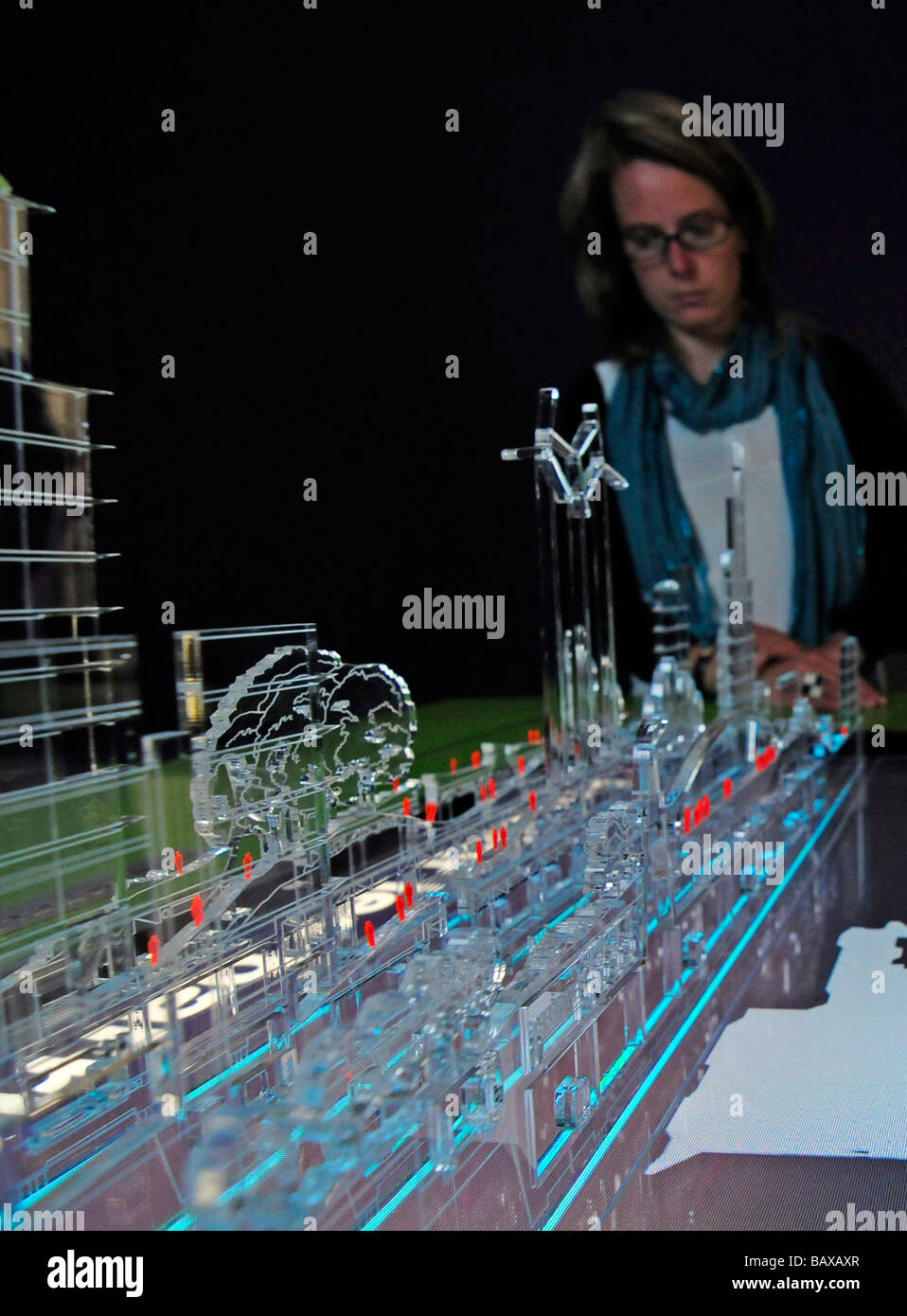 Multimedia display of maps showing the future dimensions of Paris ...